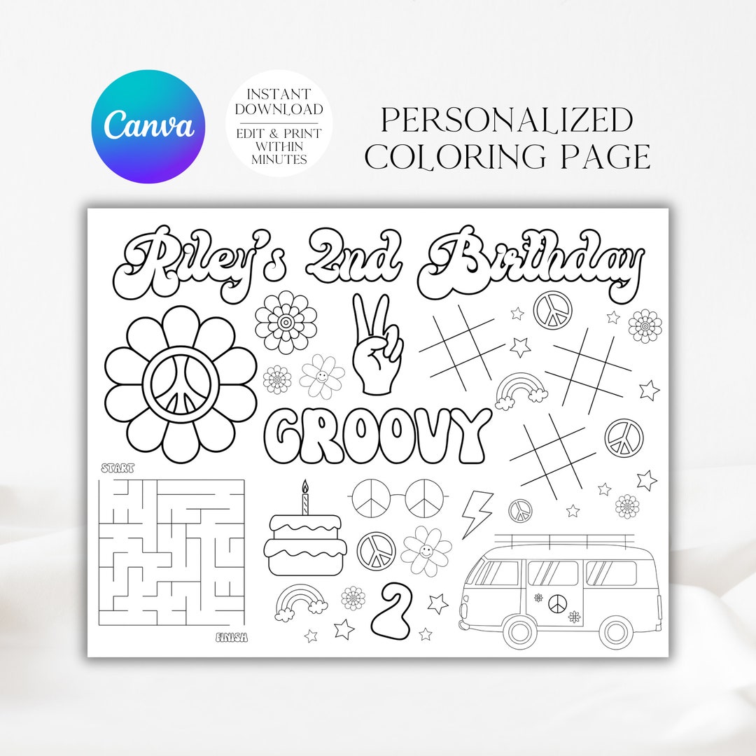 Groovy Birthday Activity Sheet, Two Groovy, 2nd Birthday Party, Groovy ...