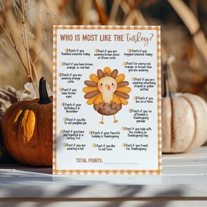 Printable Thanksgiving Game, Who is Most Like the Turkey, Friendsgiving ...