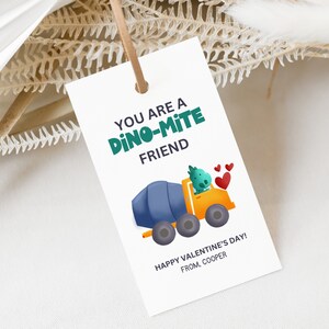 Printable Dinosaur Valentine Gift Tag | Kids Valentine Card | Valentine ...