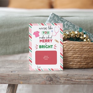 School Nurse Christmas Card | School Christmas Card | Printable ...
