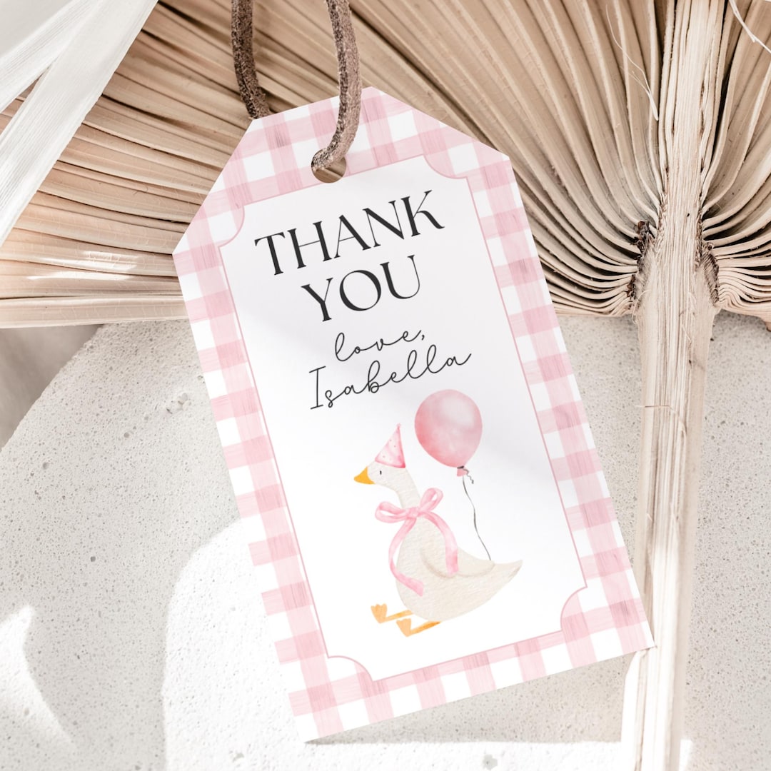 One Silly Goose Party Favor Tags, Silly Goose Birthday, Thank You Tags ...
