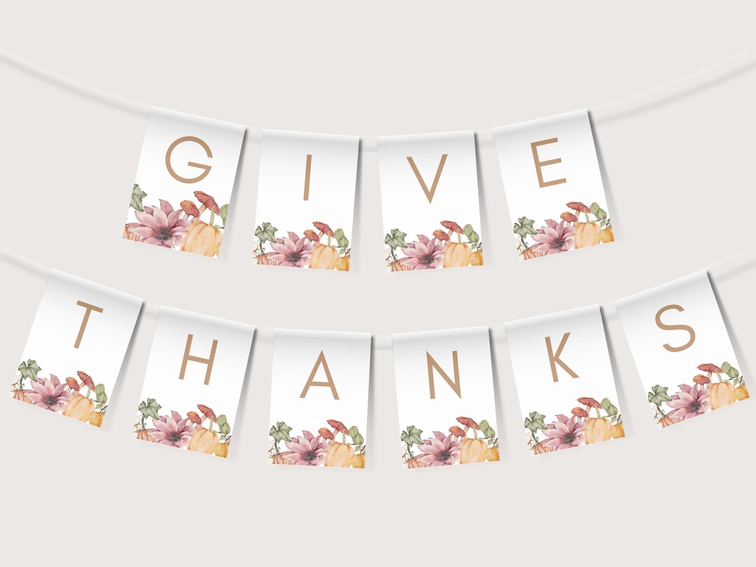 Thanksgiving Banner Template | Autumn Table Decor | Thanksgiving Table ...