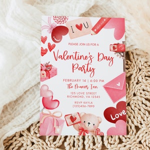 Valentines Day Party Invitation | Valentine Invitation | Valentines Day ...