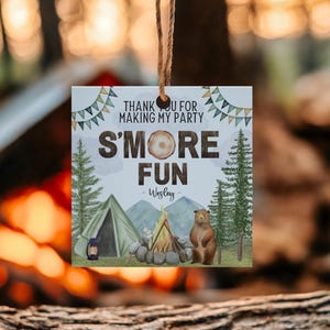 One Happy Camper Smores Tag, Party Favor Tag, Smore Fun, Thank You Tags ...