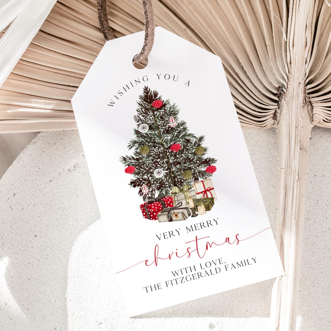 Printable Christmas Gift Tags, Christmas Tree Tags, Holiday Gift Tags ...