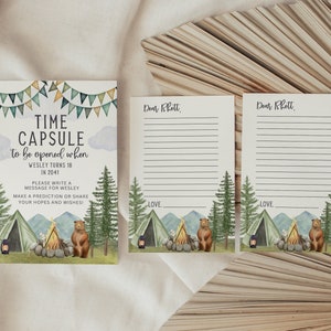 One Happy Camper Birthday Party Time Capsule | Instant Download ...