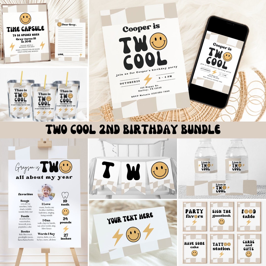 Two Cool Invitation, Two Cool Birthday, Second Birthday, Two Cool ...