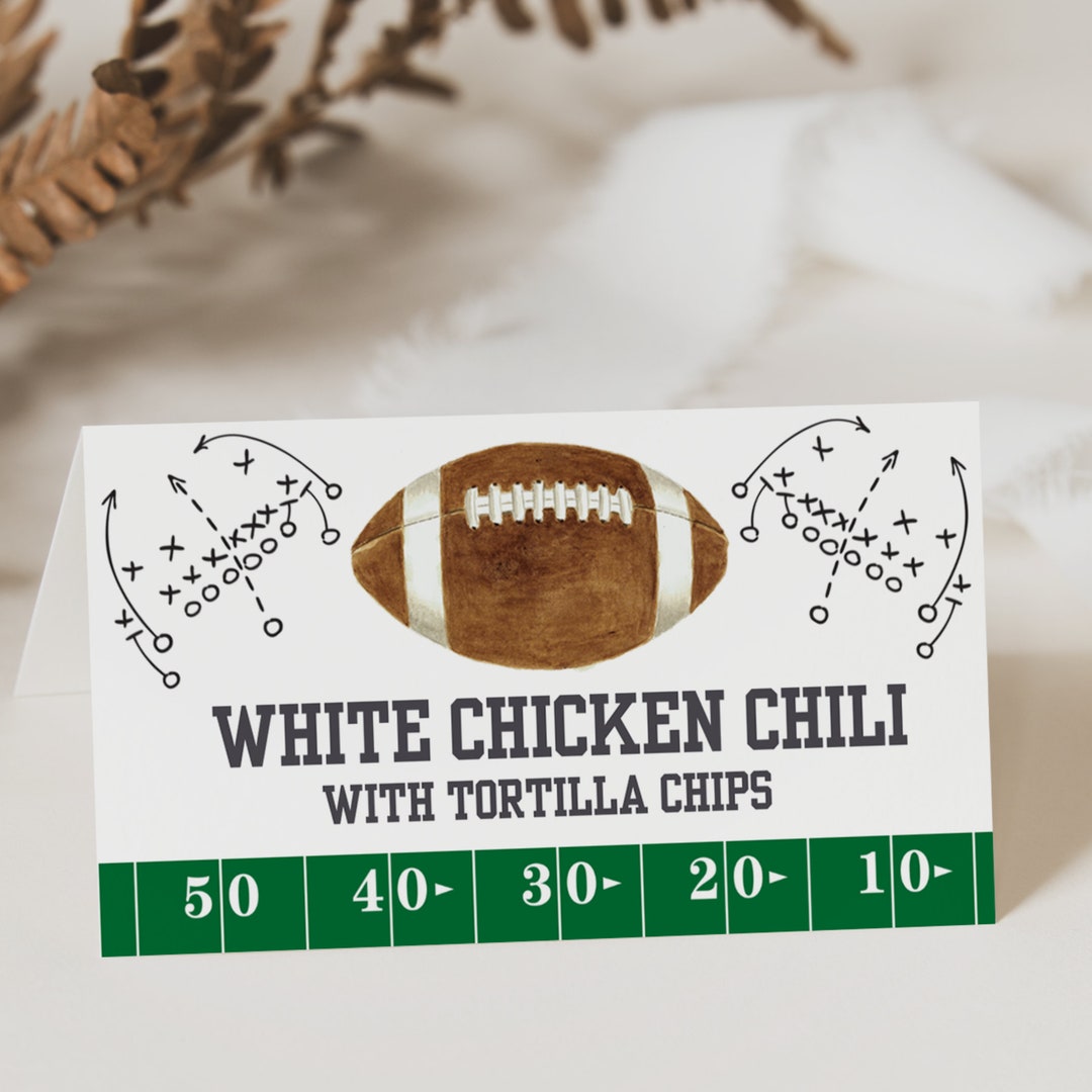 Football Party Food Labels, Football Birthday, Football Food Tent, Food ...