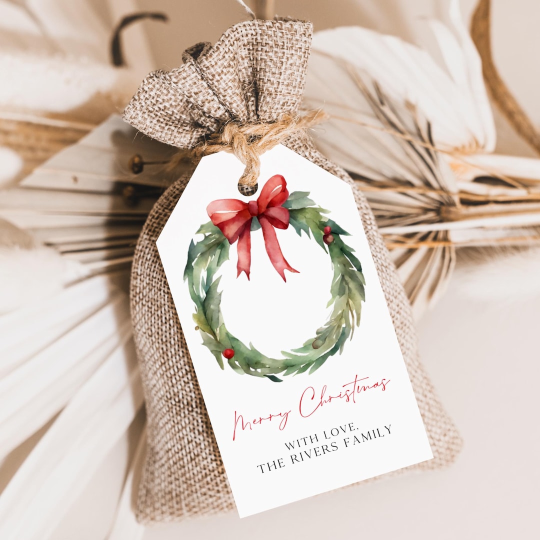 Printable Christmas Gift Tags, Editable Template, Holiday Gift Tags ...