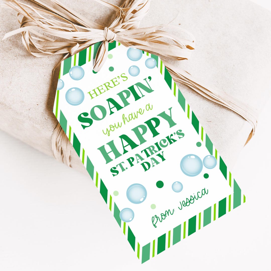 Printable St Patricks Day Gift Tag, St Patrick's Day Tag, Shamrock Gift ...