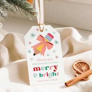 Printable Christmas Gift Tag, Teacher Gift Tag, Gift for Teacher ...