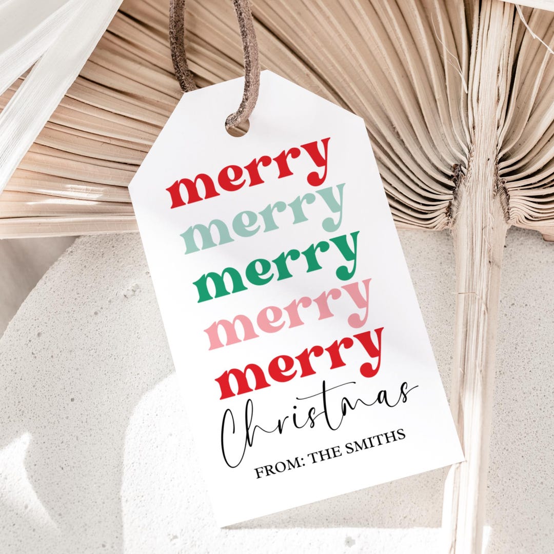 Printable Christmas Favor Tags, Editable Template, Holiday Gift Tags ...