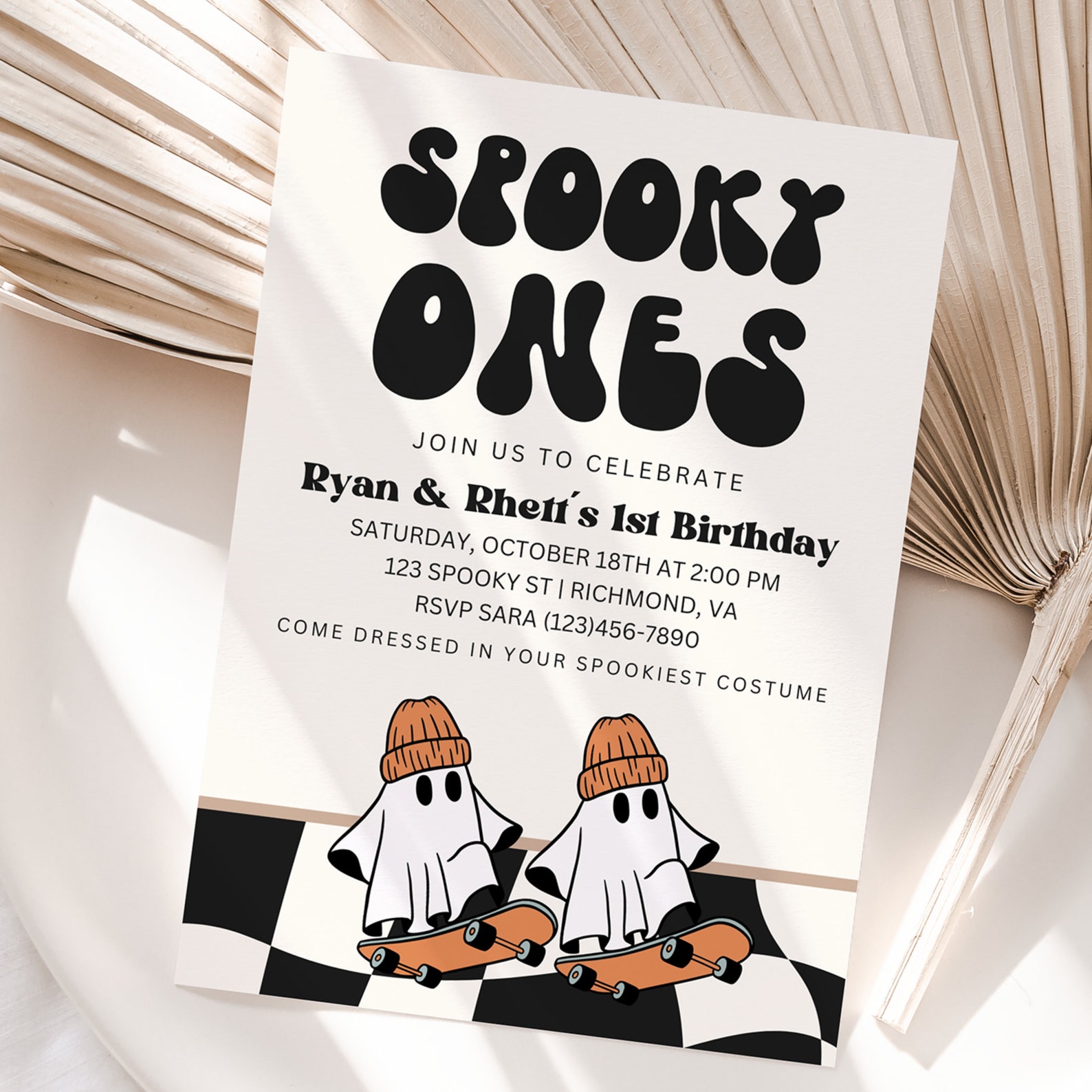 Spooky One Halloween Birthday Invitation, Spooky One Invite, Halloween ...
