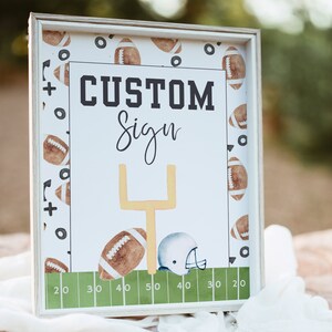 Football Birthday Custom Sign, Instant Download, Editable Template ...