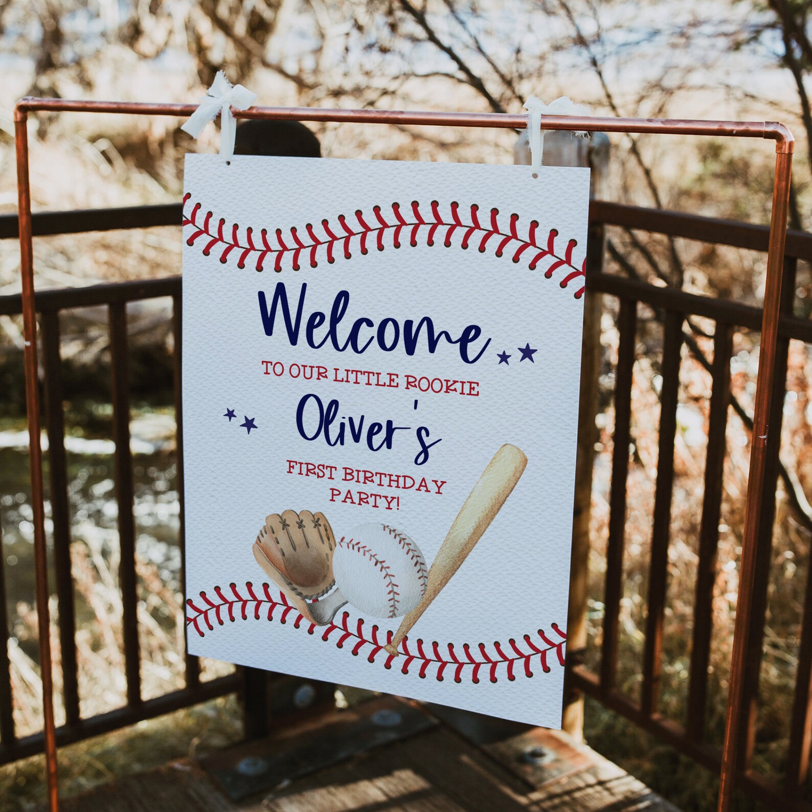 Baseball First Birthday Party Welcome Sign | 1st Birthday | Rookie ...