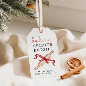 Printable Christmas Gift Tags, Custom Gift Tag, Baked Goods Tag, Baking ...