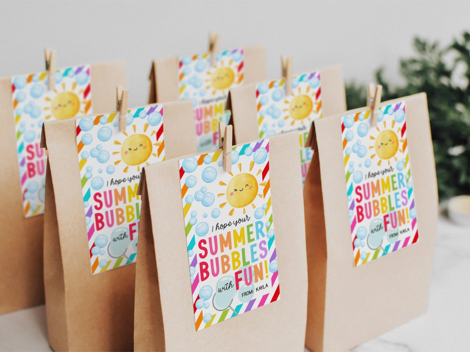Printable Bubble Favor Tags, Classmate Gifts, Last Day of School ...