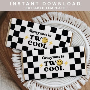Two Cool Chocolate Bar Wrapper, Two Cool Party, Second Birthday, Two ...