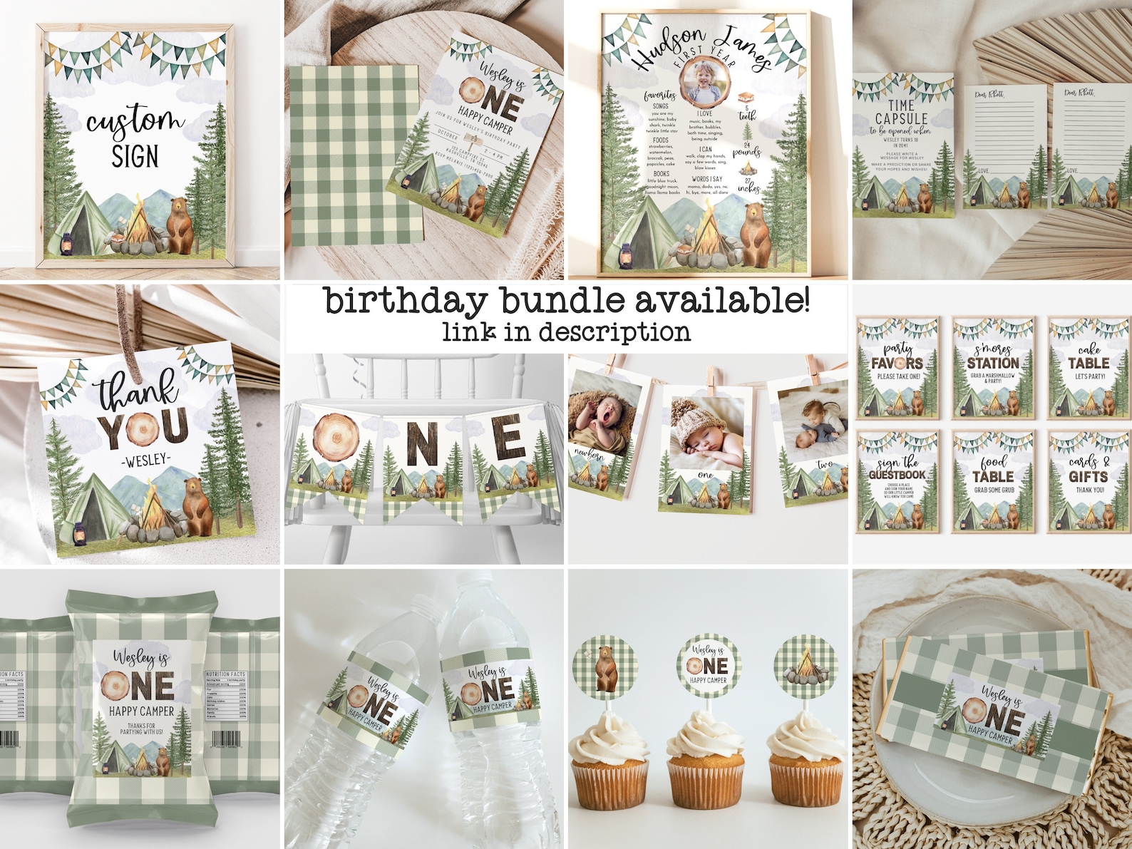 One Happy Camper Smores Tag, Party Favor Tag, Smore Fun, Thank You Tags ...