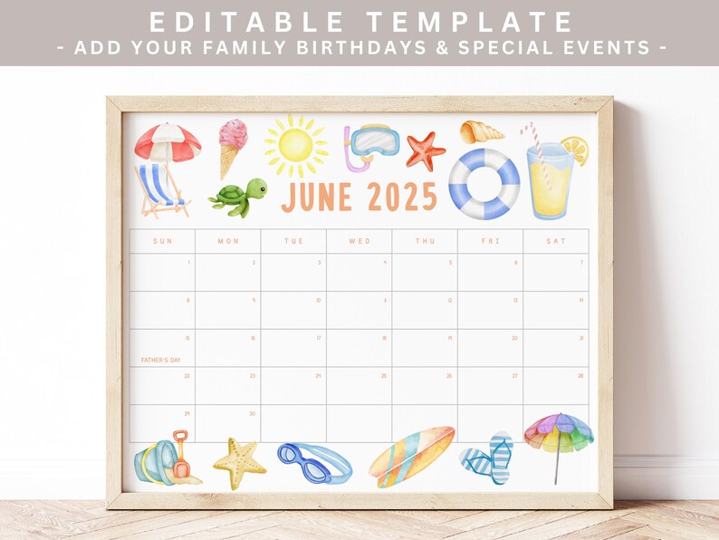 Printable Kids Calendar 2025, Kids Monthly Planner, Printable Calendar ...