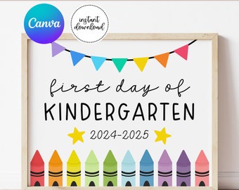 First Day of Kindergarten Printable Sign Instant Download Back to ...