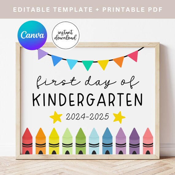 Panneau Imprimable Pour Le Premier Jour De La Maternelle
