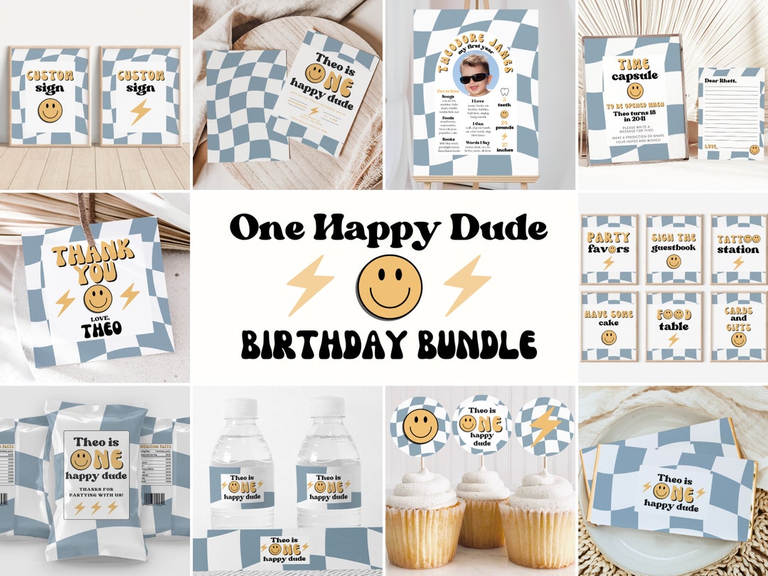 One Happy Dude Birthday Party Bundle, Instant Download, Editable ...