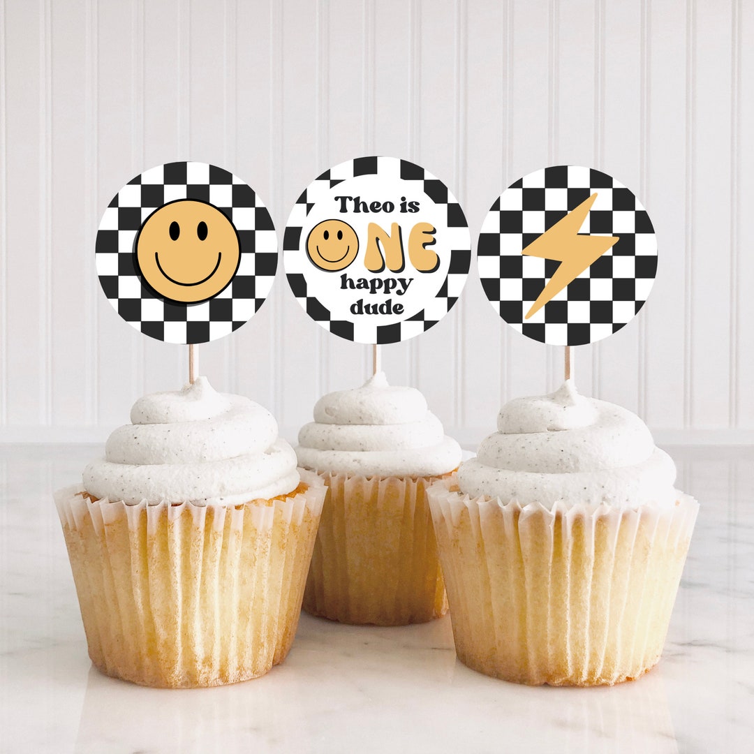 One Happy Dude Birthday Party | Printable Cupcake Toppers | Instant ...