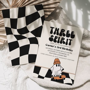 Three Spirit Halloween Birthday Invitation, Halloween Party, 3rd ...