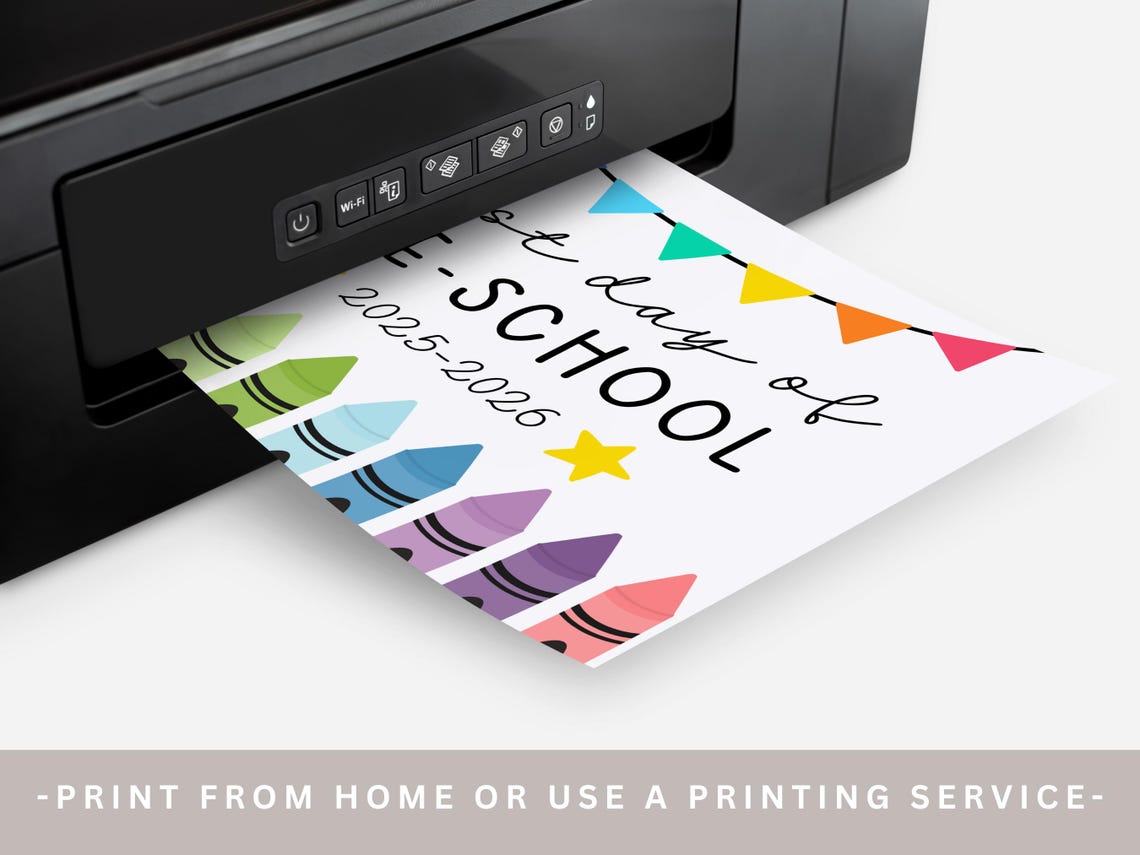 Printable Back to School Sign, First Day of School, Instant Download ...