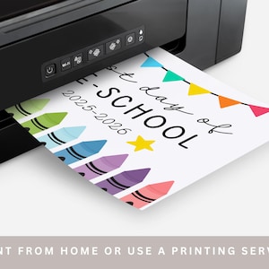 Printable Back to School Sign, First Day of School, Instant Download ...