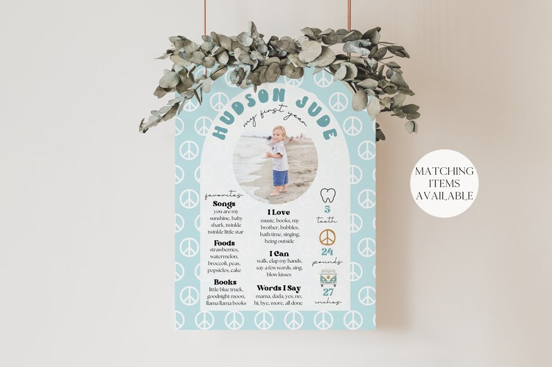 Groovy Birthday Party Sign | Milestone Poster | First Year Sign | Retro ...