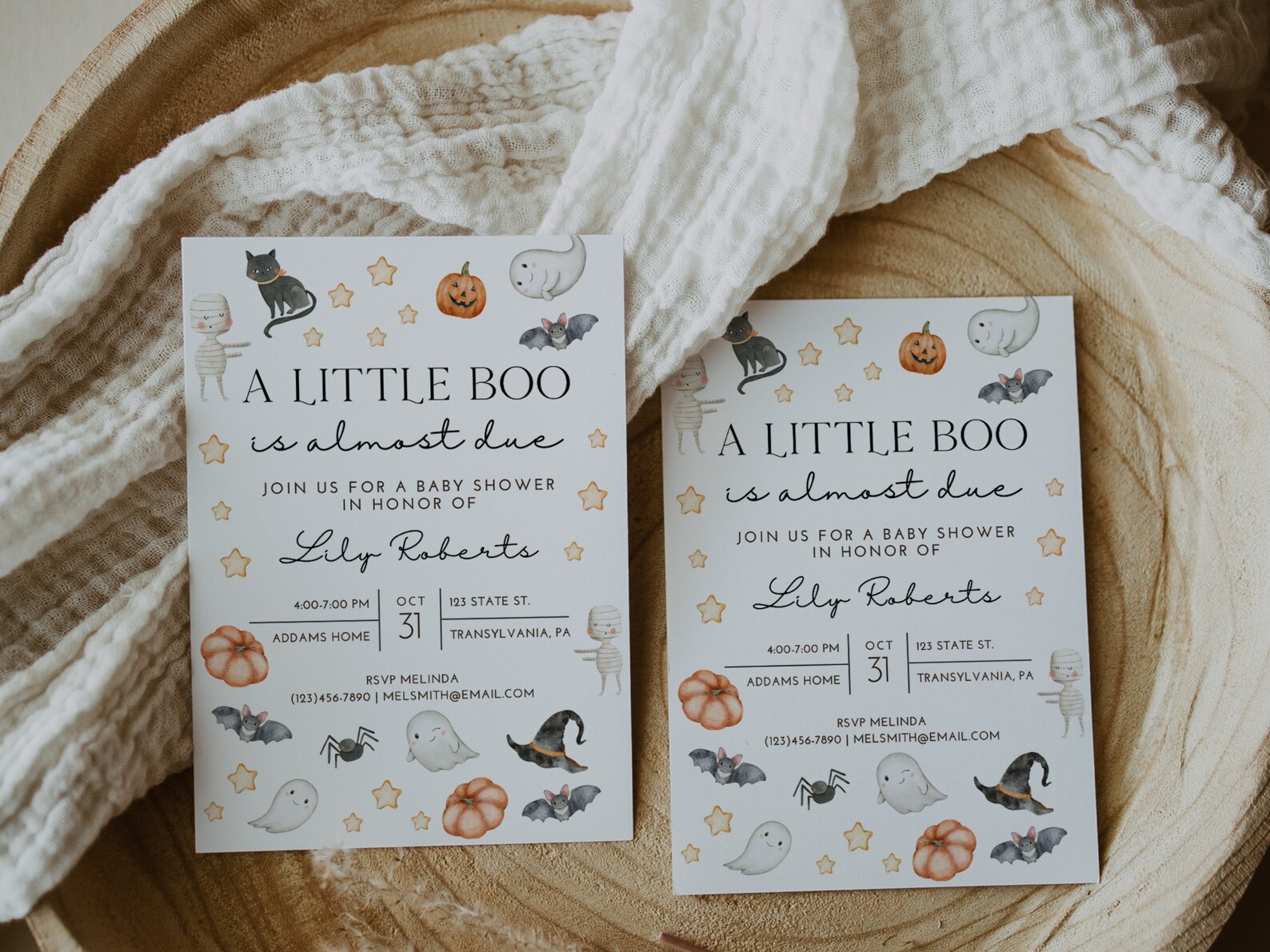 Spooky Baby Shower Invitation A Little Boo Invite - Etsy