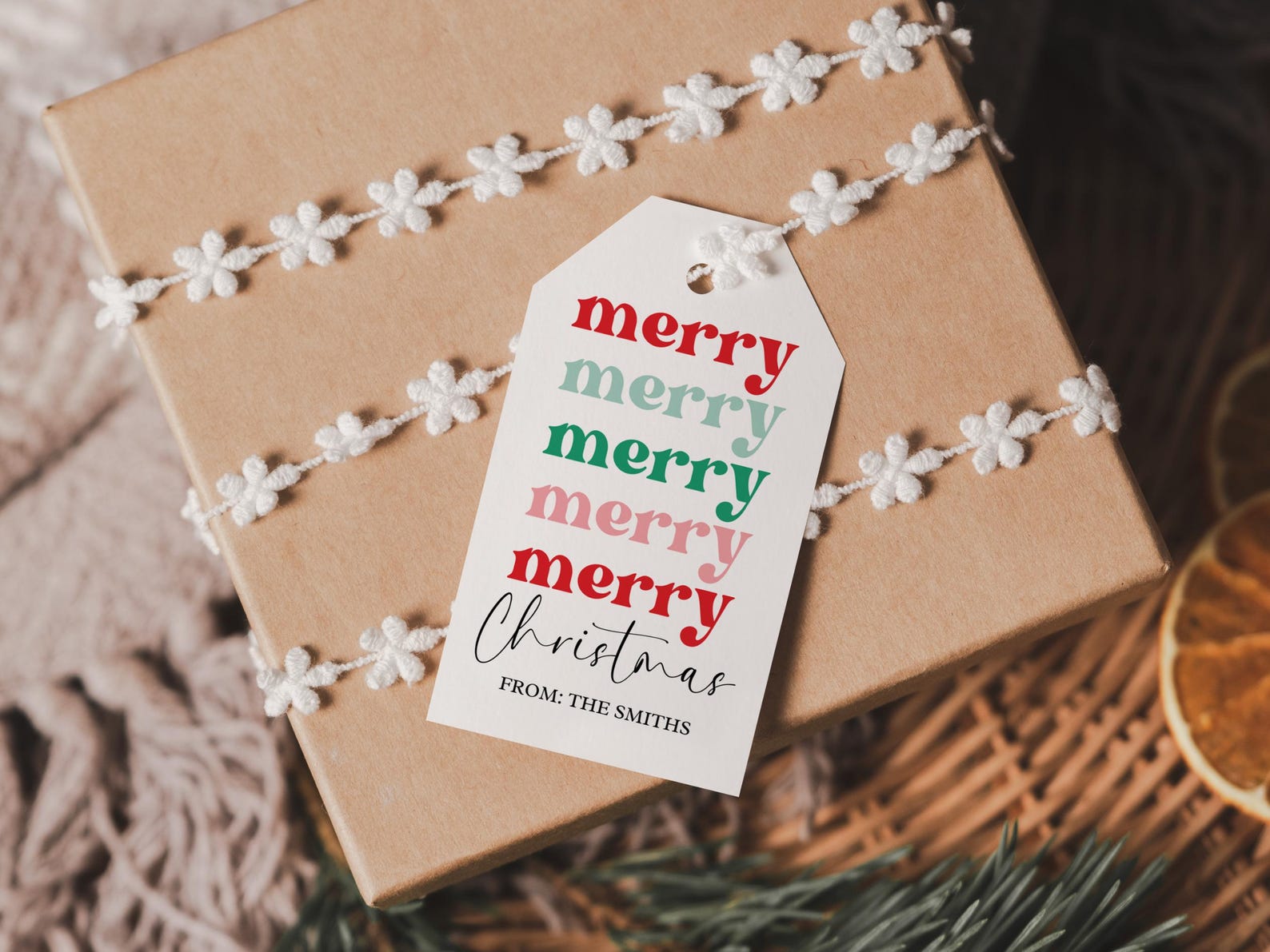 Printable Christmas Favor Tags, Editable Template, Holiday Gift Tags ...