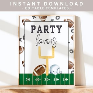Football Birthday Party Sign Bundle, Editable Template, Instant ...