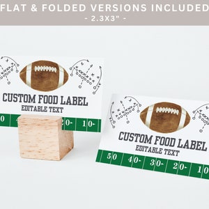 Football Party Food Labels, Football Birthday, Football Food Tent, Food ...