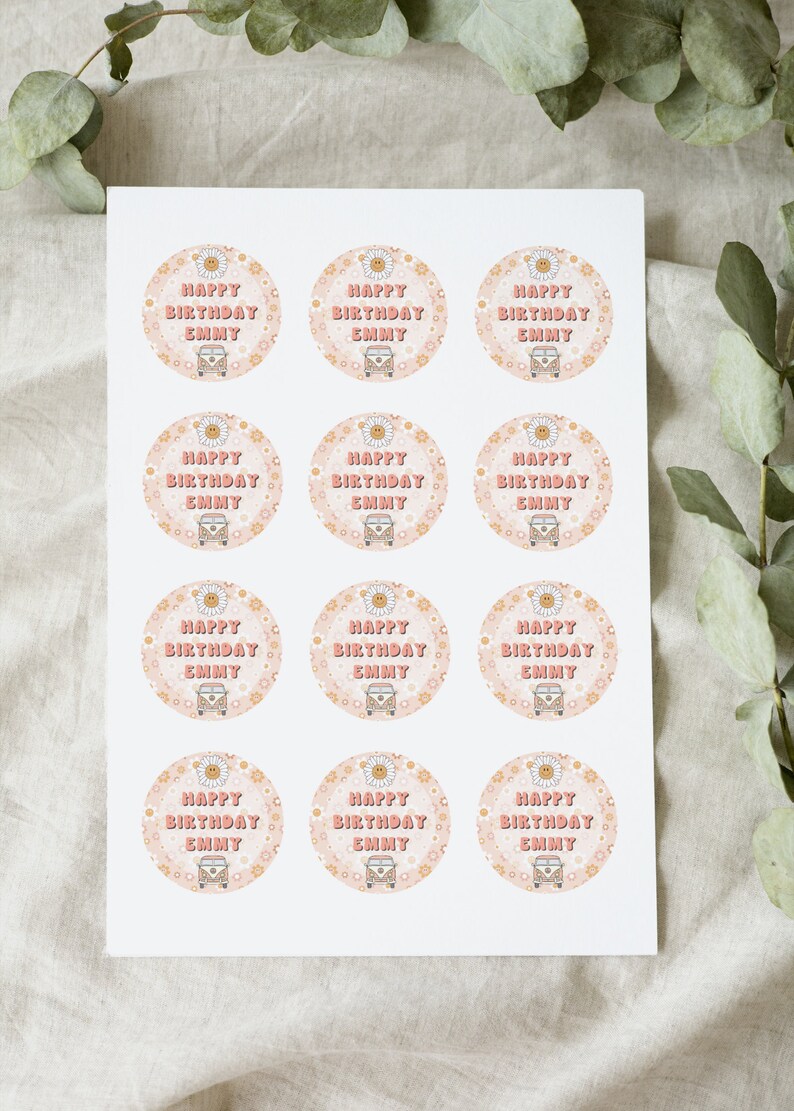 Printable Cupcake Toppers Groovy One Birthday Party Retro - Etsy