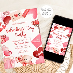 Valentines Day Party Invitation | Valentine Invitation | Valentines Day ...