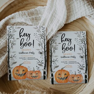 Halloween Party Invitation | Costume Party | Hey Boo | Instant Download ...