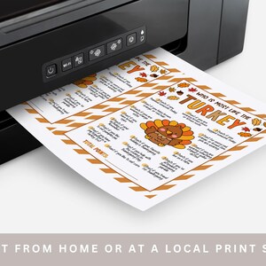 Printable Thanksgiving Game, Who is Most Like the Turkey, Friendsgiving ...