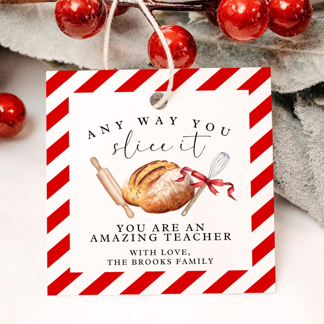 Printable Christmas Gift Tags, Custom Gift Tag, Baked Goods Tag, Baking ...