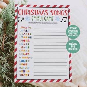 Christmas Songs Emoji Pictionary Christmas Games Instant - Etsy