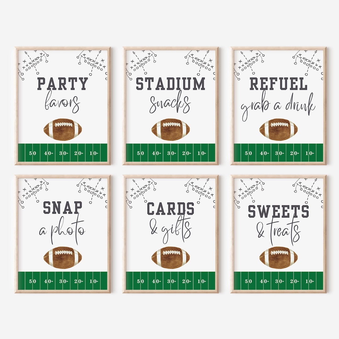 Football Birthday, Football Party Sign Bundle, Instant Download ...