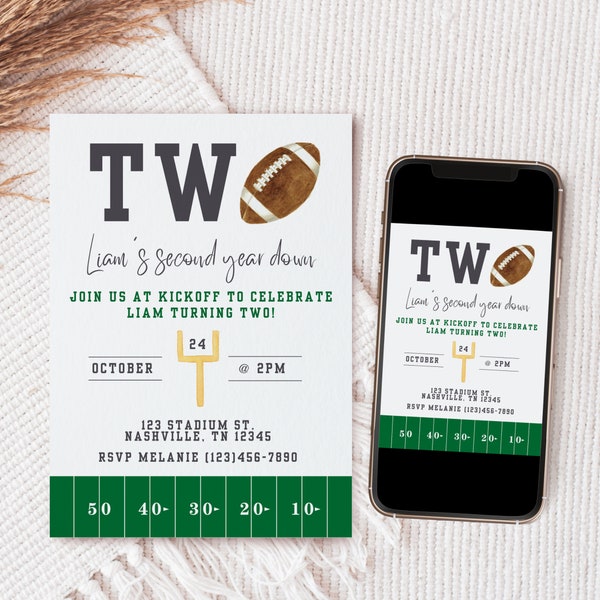 Second Down Football Invitation - Etsy