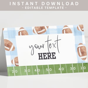 Football Party Food Labels, Football Food Tent, Football Food Label ...