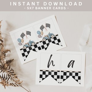 Racecar Birthday Banner, Instant Download, Race Car Party, Two Fast ...