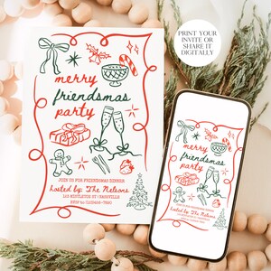 Christmas Dinner Invitation, Friendsmas Invite, Christmas Invitation ...
