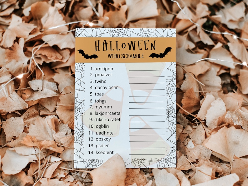Halloween Word Scramble, Halloween Game, Instant Download, Halloween ...