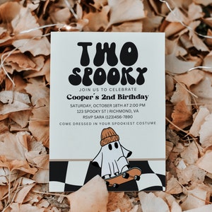 Two Spooky Halloween Birthday Invitation, Two Spooky Invite, 2nd ...