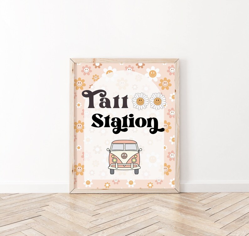 Groovy Birthday Party Sign Tattoo Station Sign Retro - Etsy